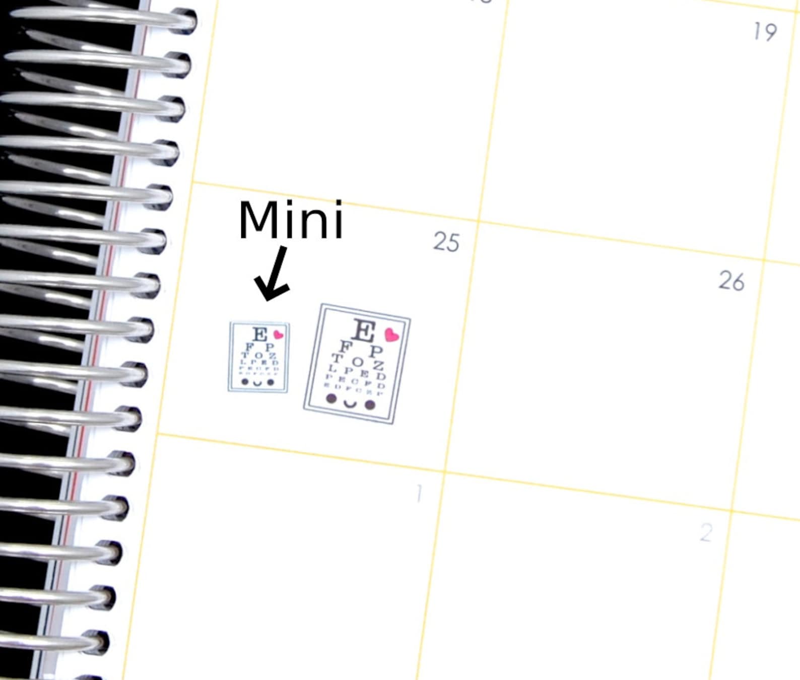 MINI Happy Eye Exam Chart Appointment Reminder Stickers Personal ...