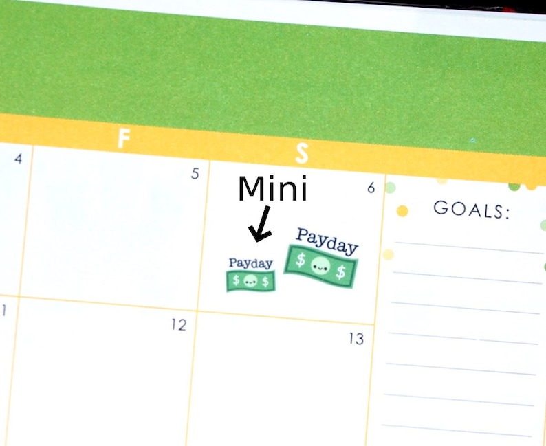MINI Happy Money Payday Tracker Reminder Cute Kawaii Personal Planner ...
