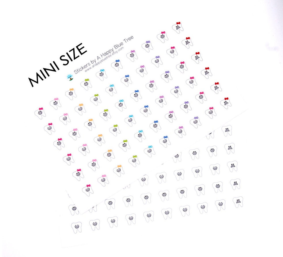 Happy MINI Teeth Braces Reminder Stickers Erin Condren Life Planner ...