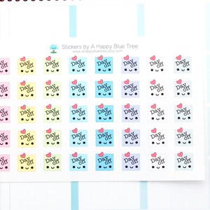 Happy Day off Reminder Tracker Cute Kawaii Planner Stickers for Erin ...