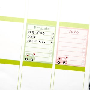 Happy Errands Car List Full Box Stickers for Erin Condren Life Planner ...