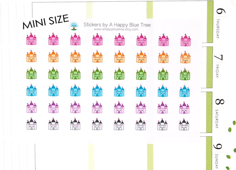 MINI Happy Castle Vacation Reminder Tracker Cute Kawaii Planner ...