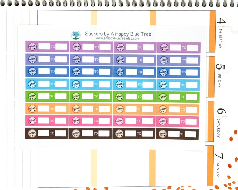 Happy Overtime Work 3/8 Inch Label Tracker Reminder Cute - Etsy