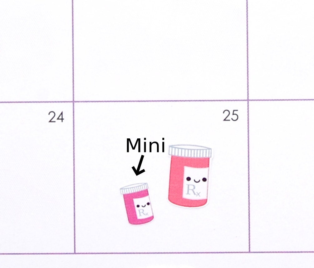MINI Happy Prescription Bottle Colors Reminder Cute Kawaii | Etsy