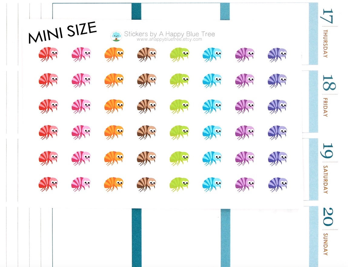 MINI Sad Flea Tick Treatment Reminder Tracker Cute Kawaii - Etsy