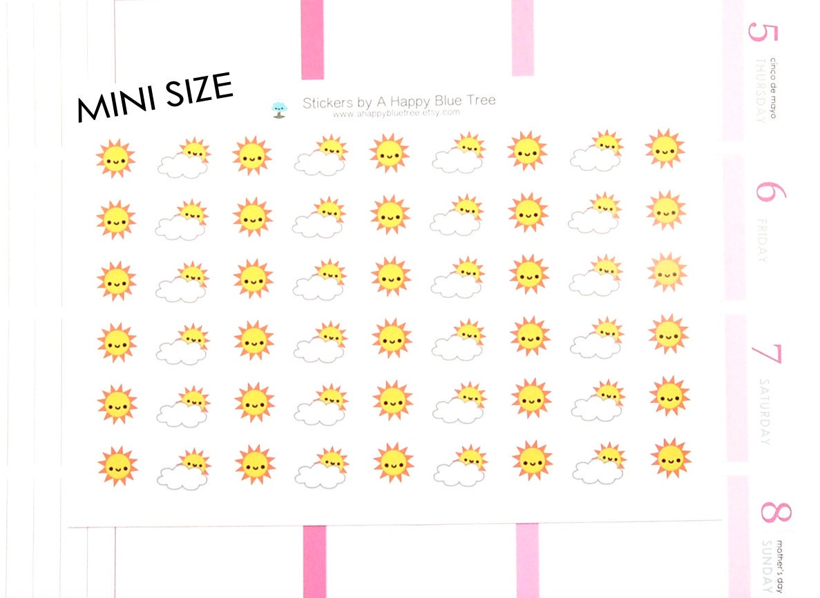 MINI Happy and Sad Weather Tracker Reminder Cute Kawaii Personal ...