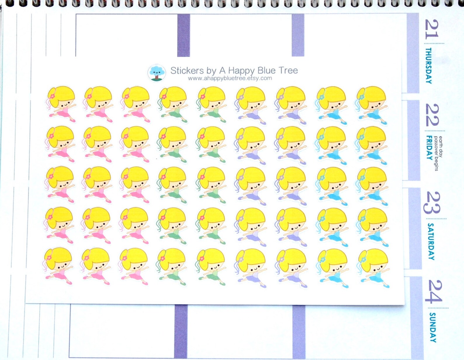 Happy Dancer Girl Reminder Cute Kawaii Planner Stickers Erin | Etsy