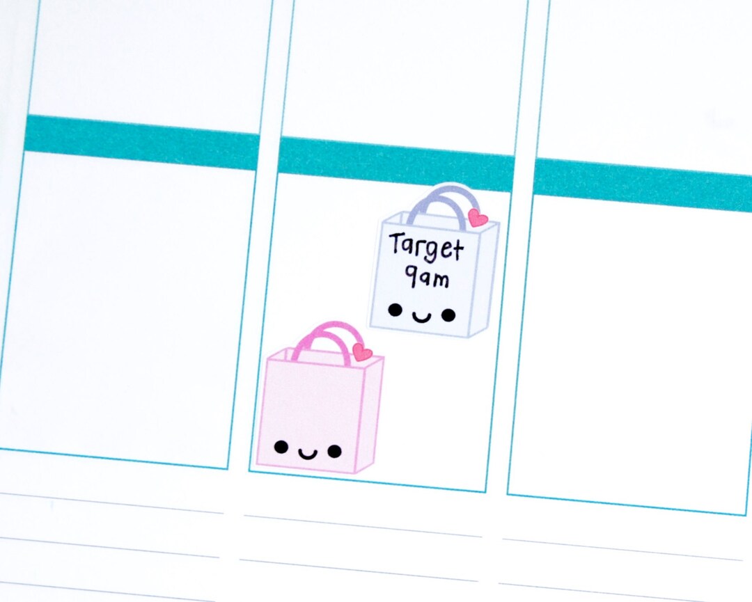 Happy Shopping Bag Write in Tracker Reminder Cute Kawaii Planner ...