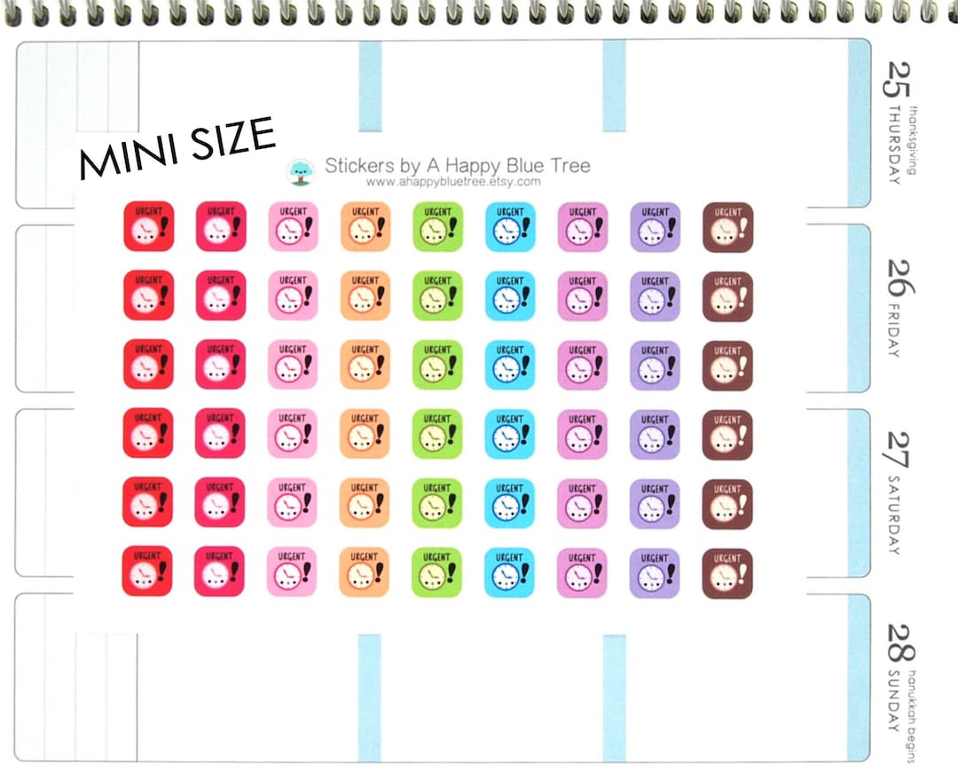 MINI Happy Urgent Square Reminder Tracker Cute Kawaii Planner Stickers ...