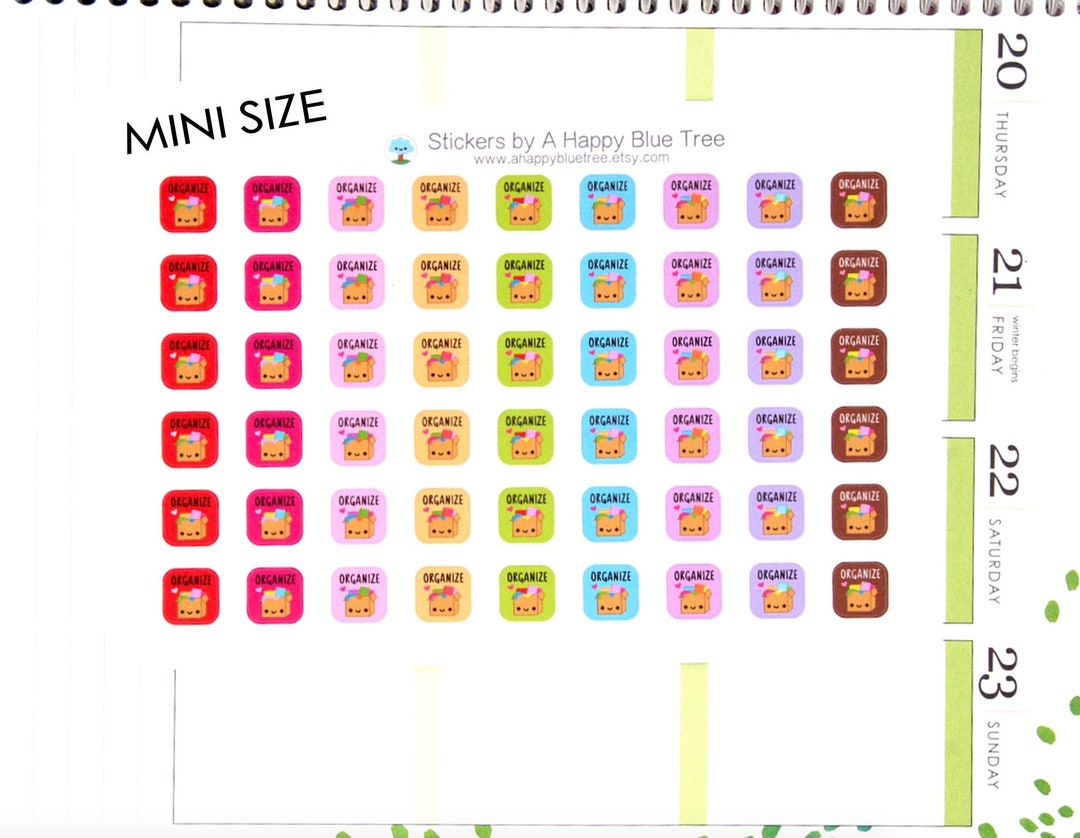 Happy MINI Organize Square Tracker Reminder Stickers Erin Condren Life ...