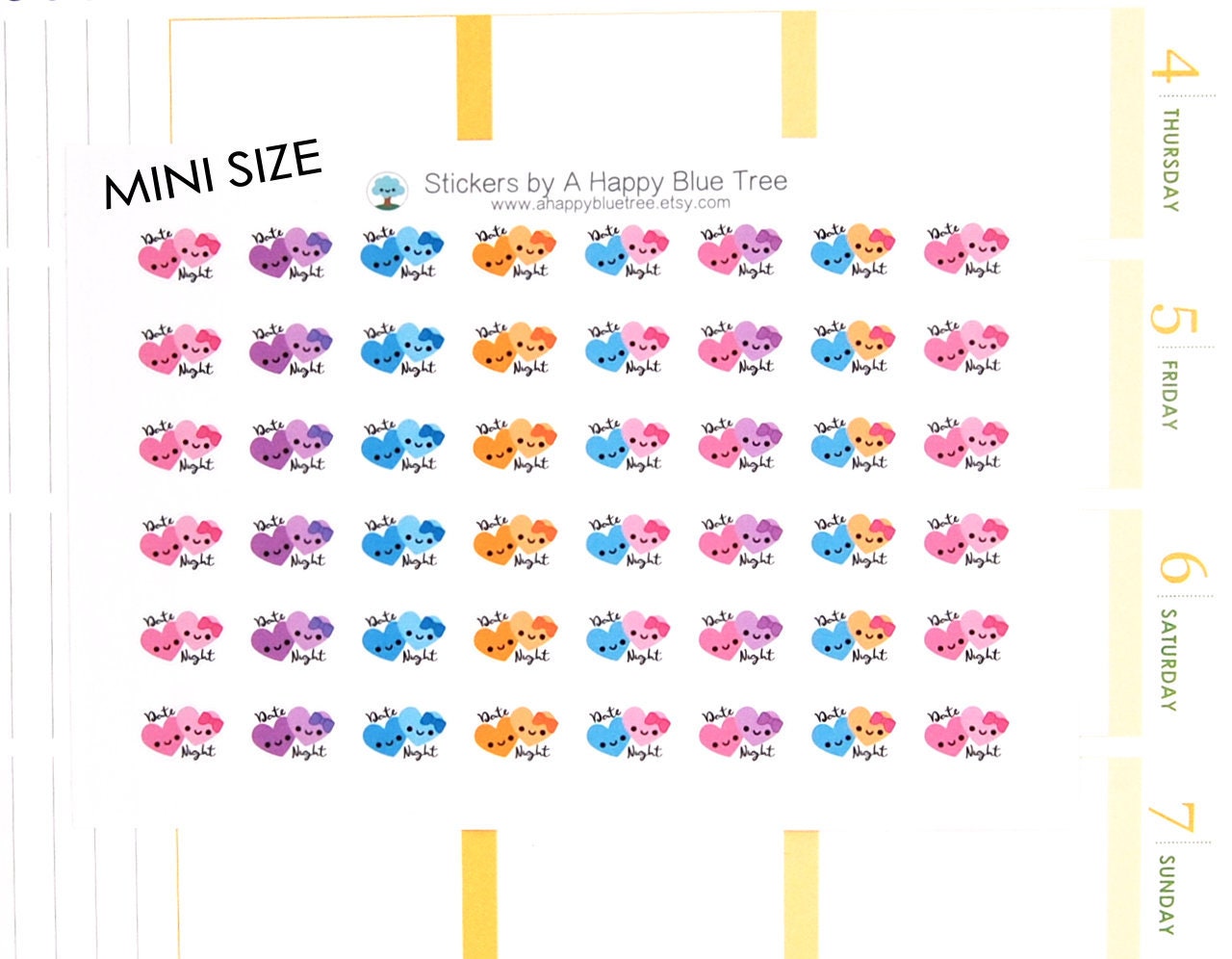 MINI Happy Date Night Tracker Reminder Stickers Erin Condren | Etsy
