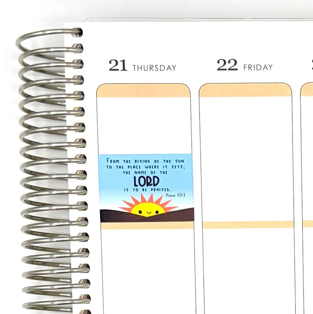 Psalms 113:3 Happy Bible Verse Half Box Reminder Cute Kawaii Planner ...