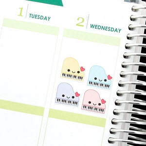 Happy Piano Music Tracker Reminder Kawaii Stickers Erin Condren Planner ...