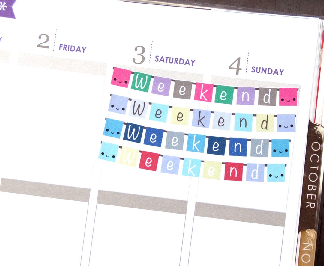 Happy Weekend Banner Sticker Sheet (minty Blue and More Mix) for Erin ...