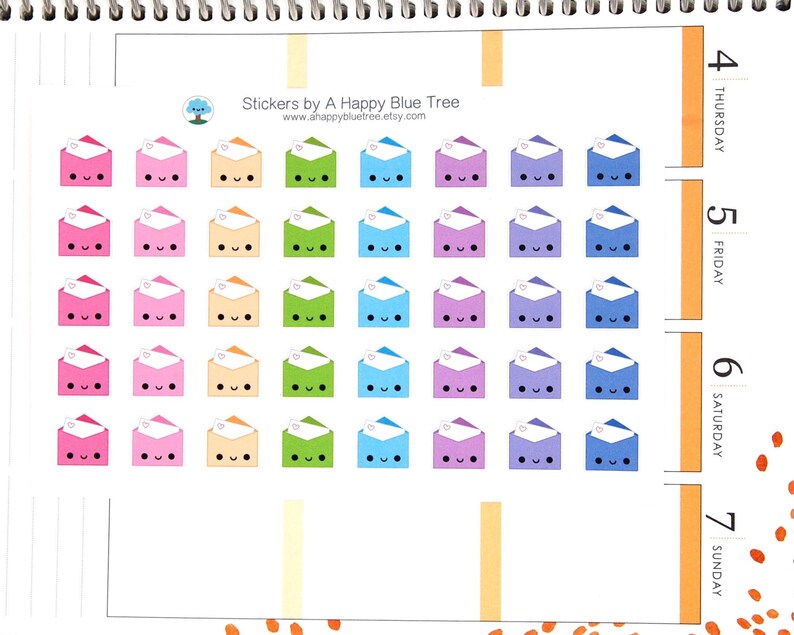 Happy Letter Pen Pal/thank You Notes Reminder Tracker Cute Kawaii ...