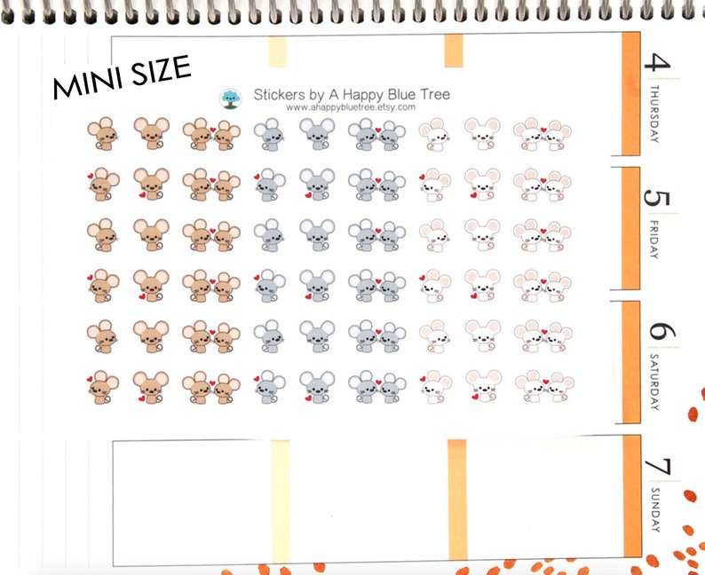 MINI Happy Mice Mouse Themed Stickers Erin Condren Life Planner ECLP ...