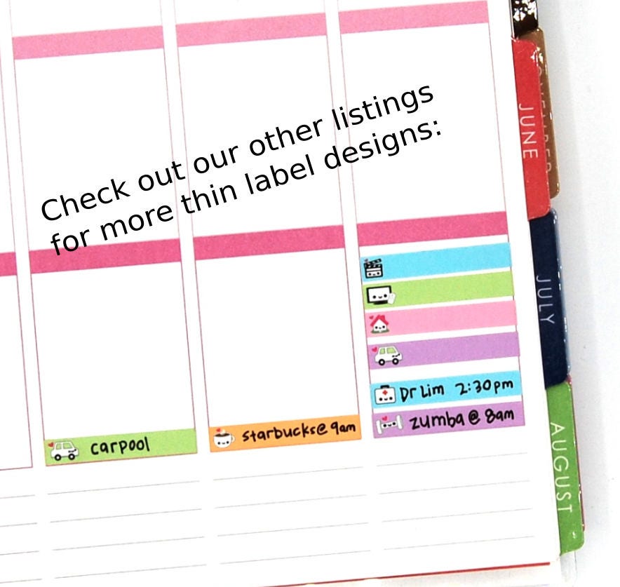Happy Work Schedule THIN Label Tracker Reminder Cute Kawaii - Etsy