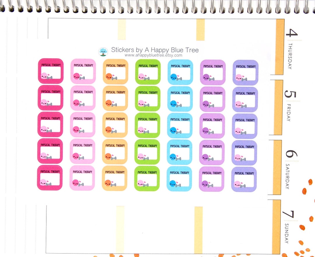 Happy Physical Therapy Appointment Write in Reminder Tracker Cute ...