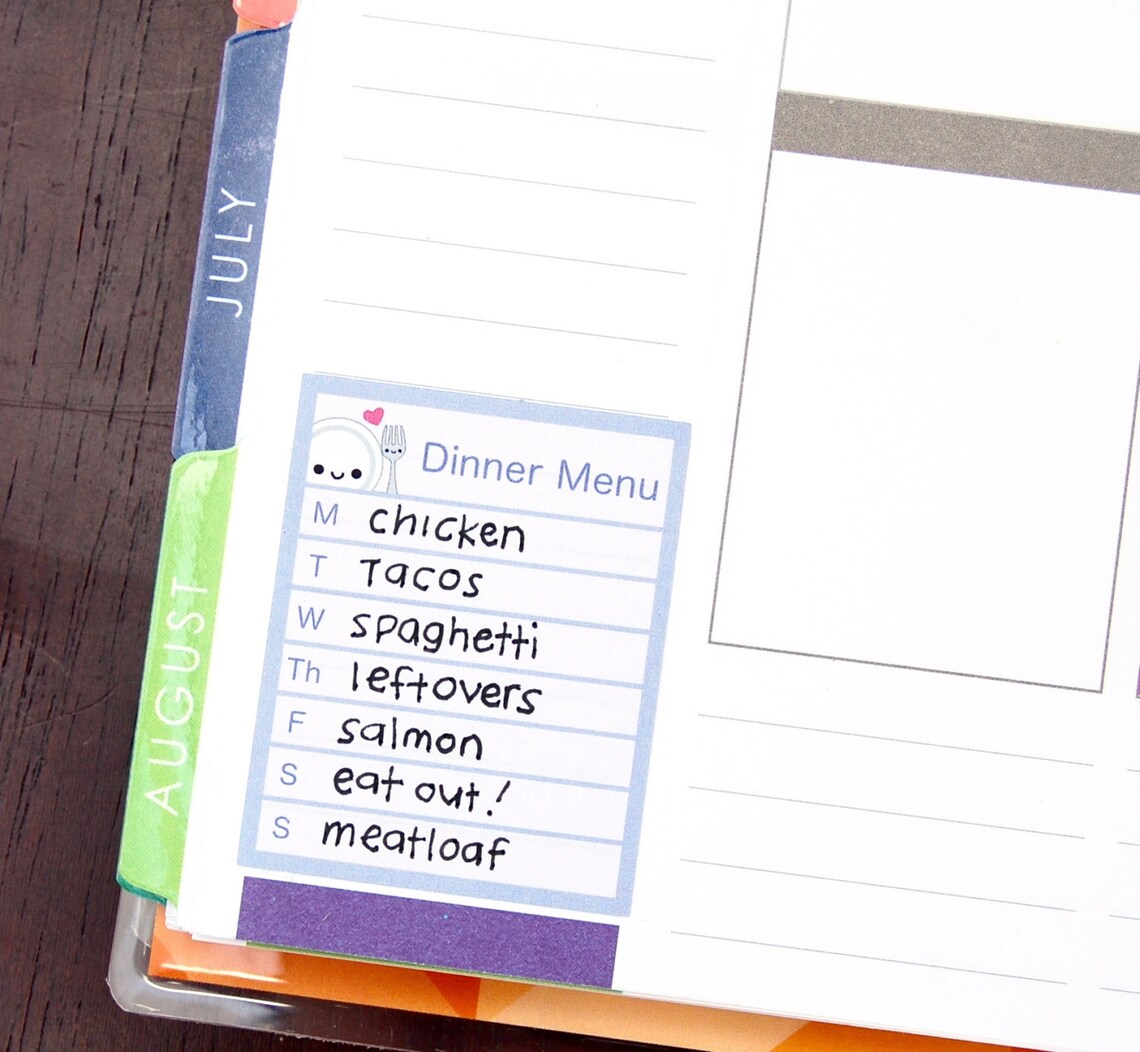 Happy Plate & Fork Weekly Dinner Menu Full Box Reminder - Etsy