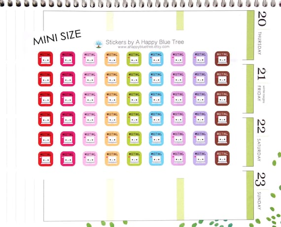 MINI Happy Online Meeting Square Tracker Reminder Stickers - Etsy