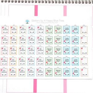 Happy No School Reminder Tracker Cute Kawaii Planner Stickers for Erin ...