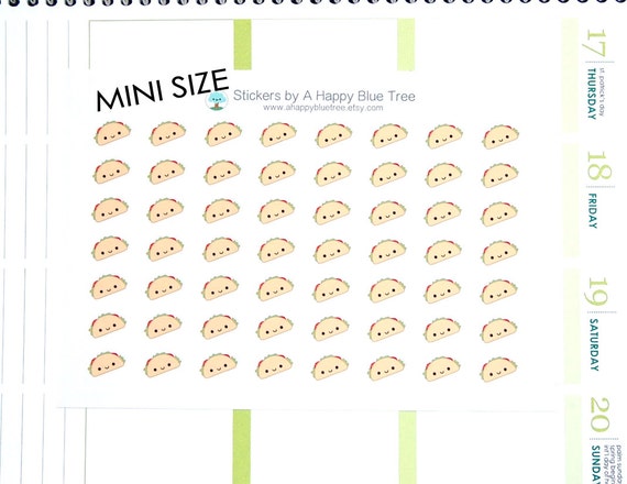 Happy MINI Taco Tuesday Tracker Reminder Kawaii Stickers Erin - Etsy