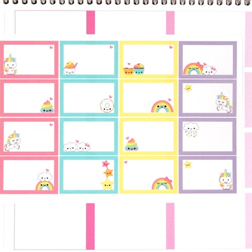 Happy Unicorn Rainbow to Do List Half Box Stickers Erin - Etsy