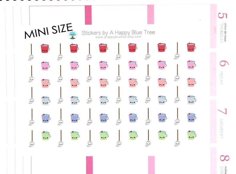 MINI Happy Mop the House Tracker Reminder Stickers Erin Condren Planner ...