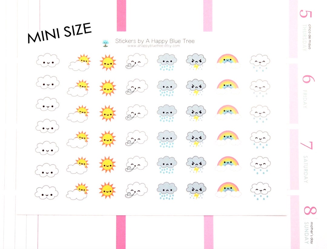 MINI Happy and Sad Weather Tracker Reminder Cute Kawaii Personal ...