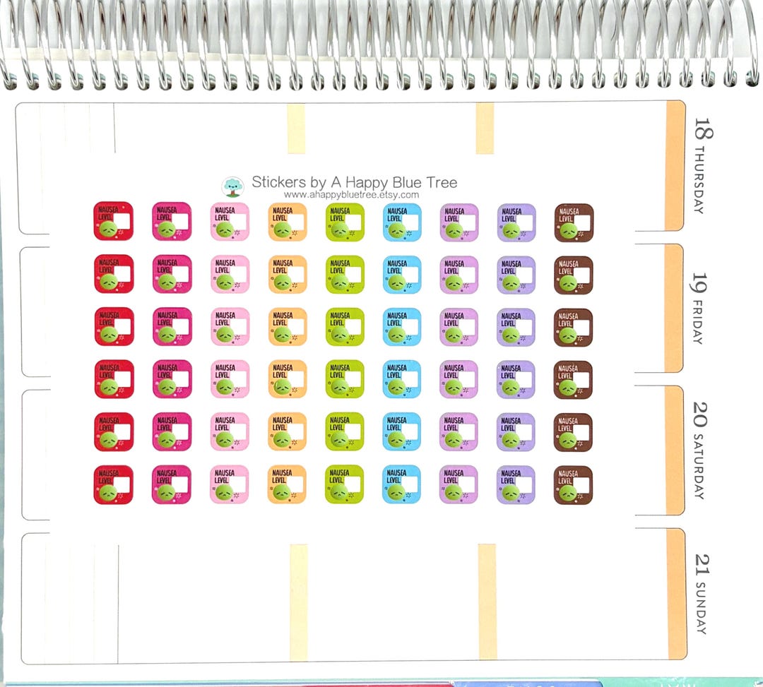 MINI Nausea Level Management Square Reminder Tracker Cute Kawaii ...