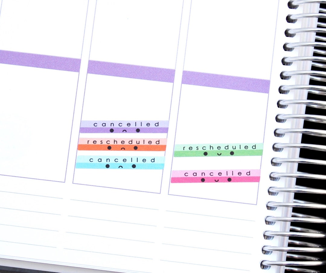 Happy or Sad Cancelled and Rescheduled Stickers for Erin Condren Life ...