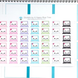 Happy Laptop Computer Tracker Reminder Kawaii Stickers Erin Condren ...