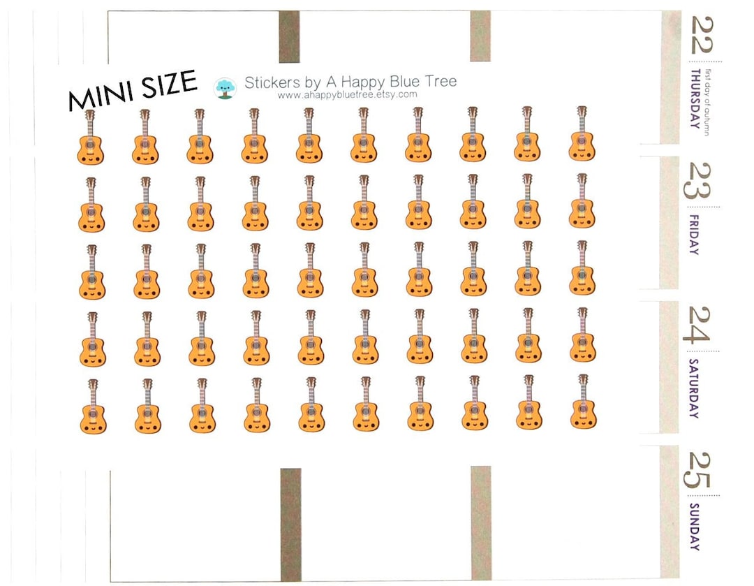 Happy MINI Guitar Band Music Tracker Reminder Kawaii Stickers Erin ...