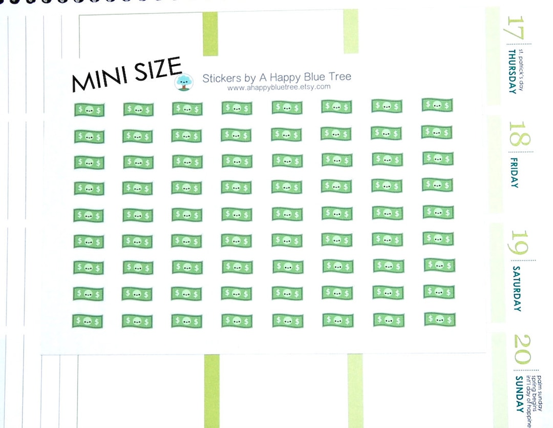 MINI Happy Money Tracker Reminder Cute Kawaii Planner Stickers Erin ...