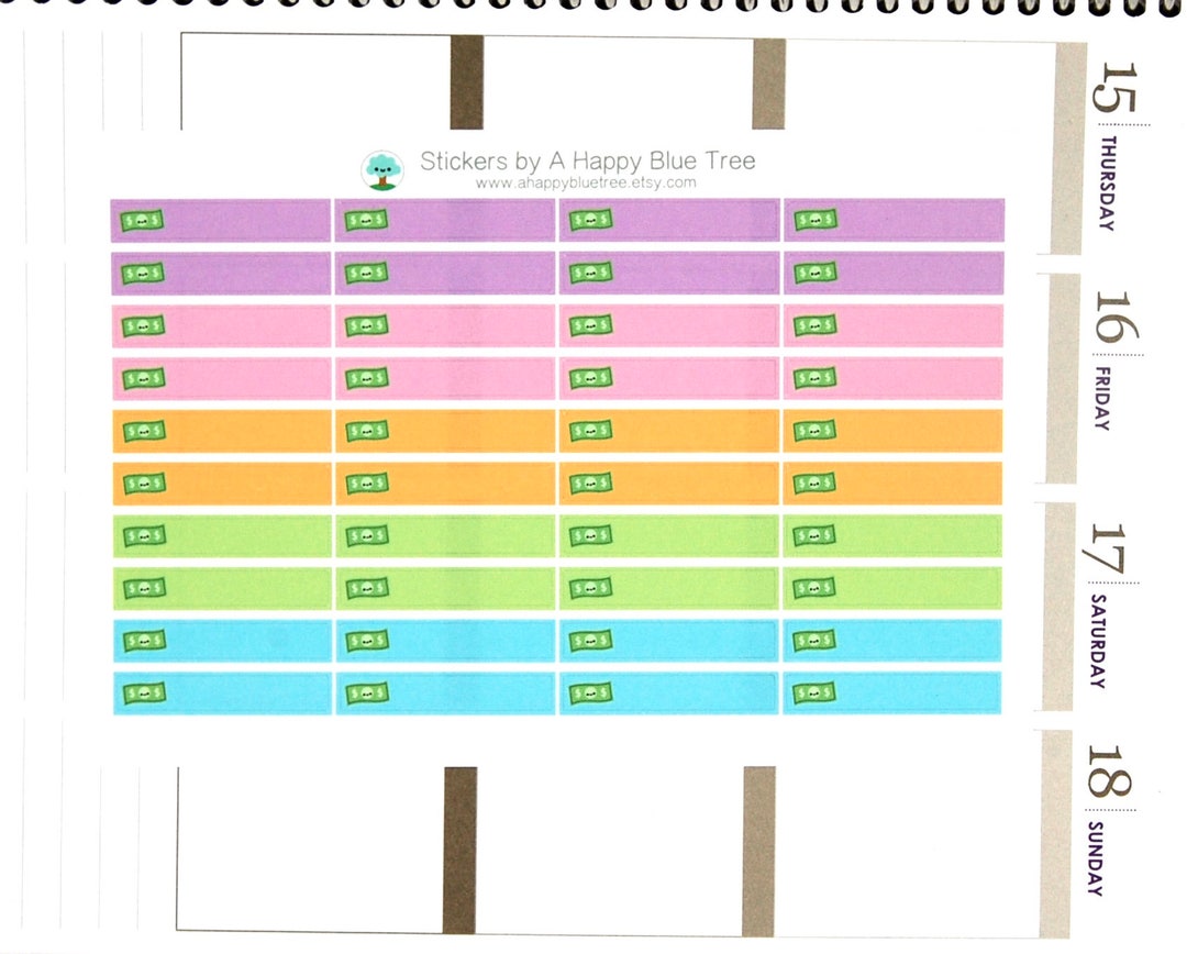Happy Money THIN Label Tracker Reminder Cute Kawaii Personal Planner ...