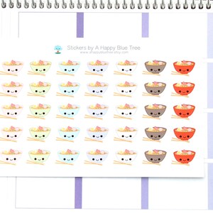 Happy Ramen Bowl Tracker Reminder Kawaii Stickers Erin Condren Planner ...