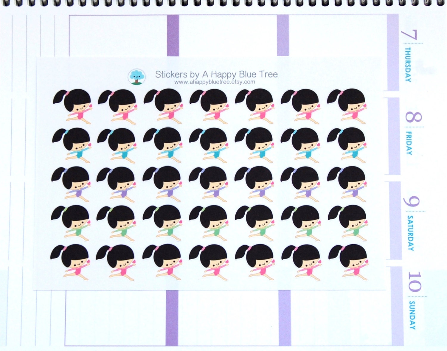 Happy Gymnast Girl Reminder Tracker Erin Condren Life Planner - Etsy