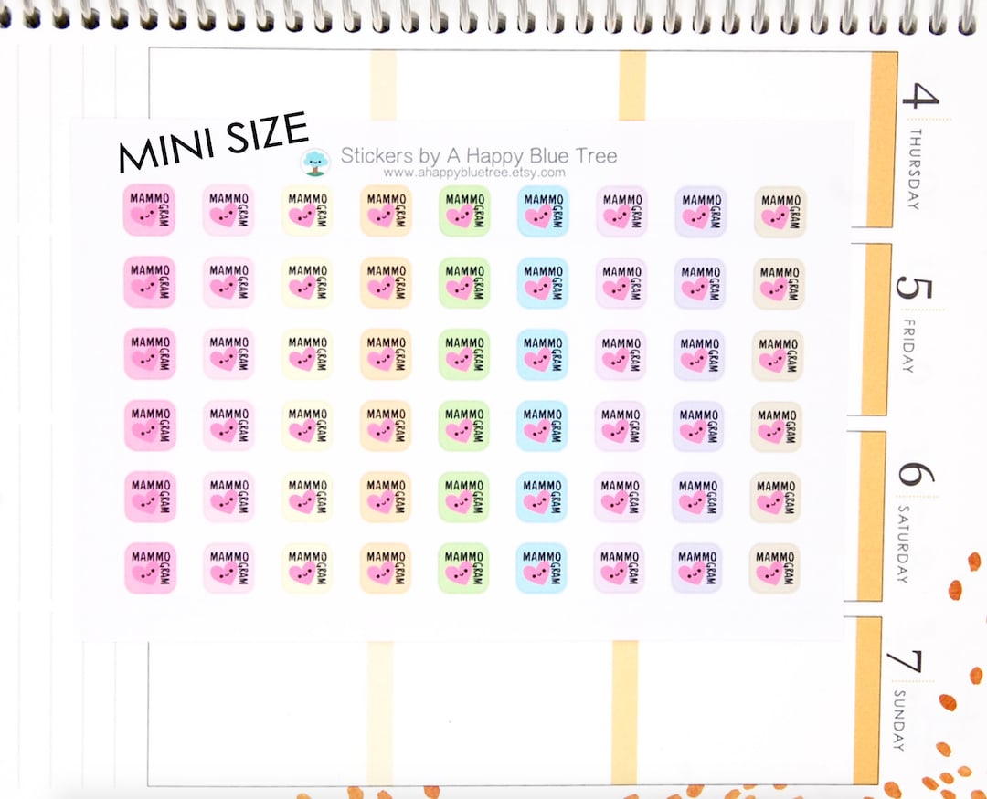 MINI Happy Mammogram Doctor Appointment Reminder Tracker Cute Kawaii ...