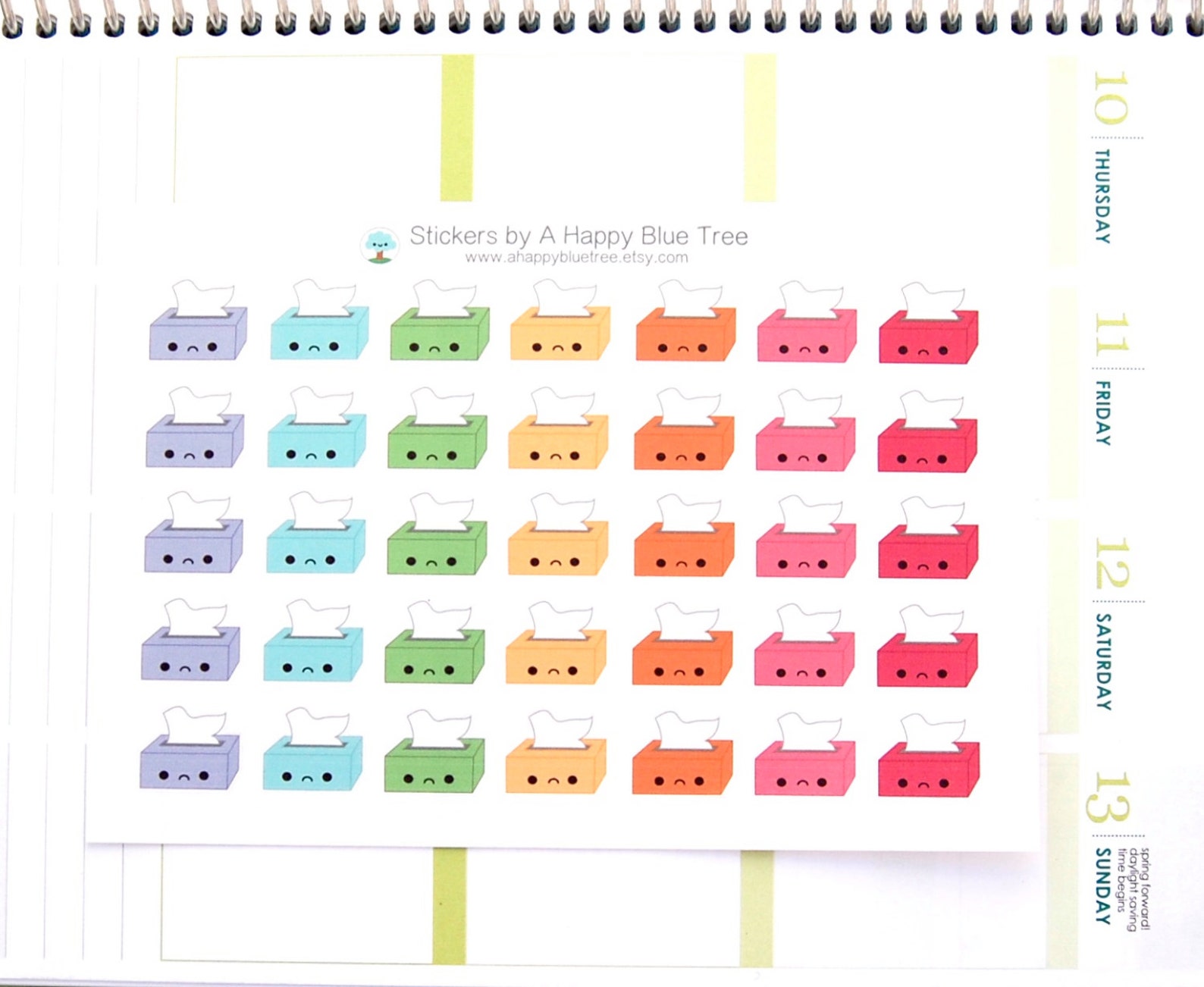 Happy or Sad Tissue Box Reminder Cute Kawaii Planner | Etsy