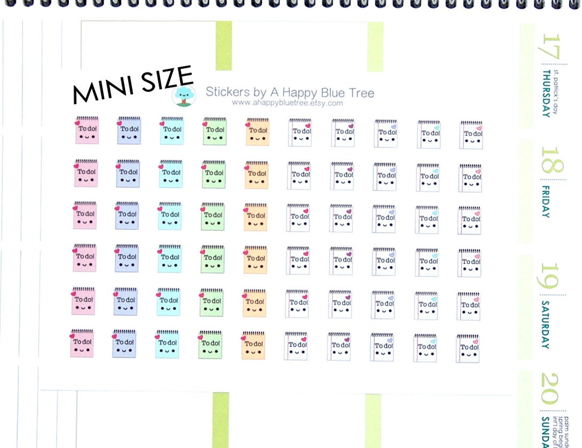 MINI Happy to Do List Reminder Tracker Cute Kawaii Planner - Etsy