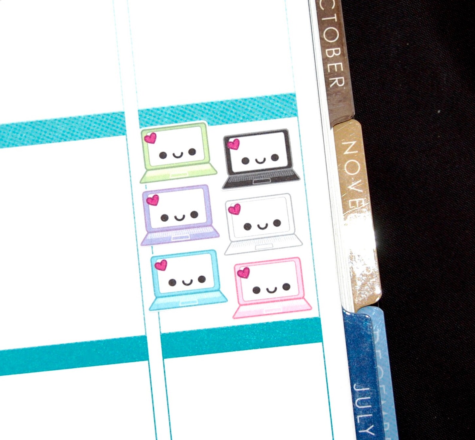 Happy Laptop Computer Tracker Reminder Kawaii Stickers Erin - Etsy