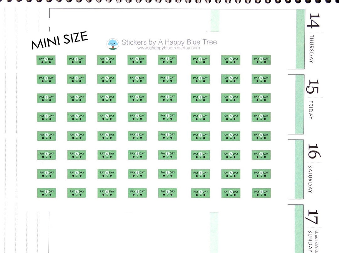 MINI Happy Payday Tracker Reminder Cute Kawaii Planner Stickers Erin ...