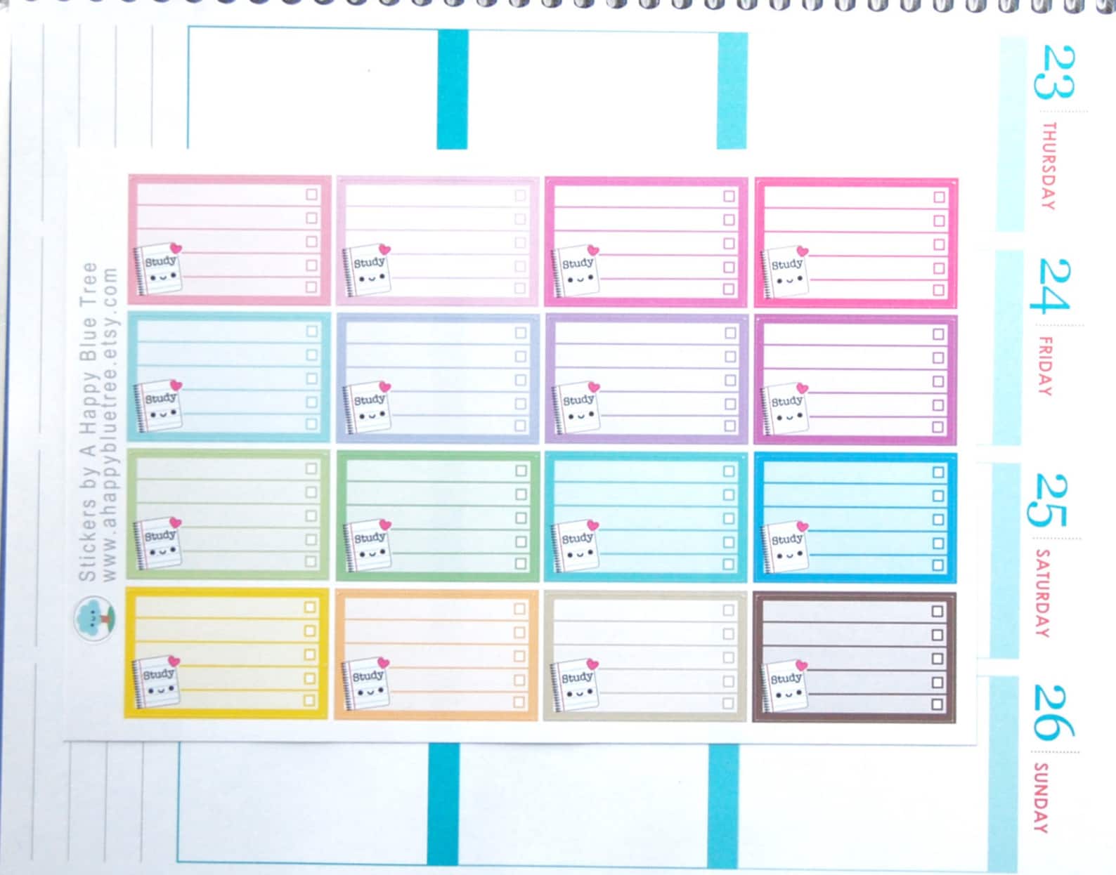 Happy School Study Half Box Reminder Tracker Erin Condren Life Planner ...