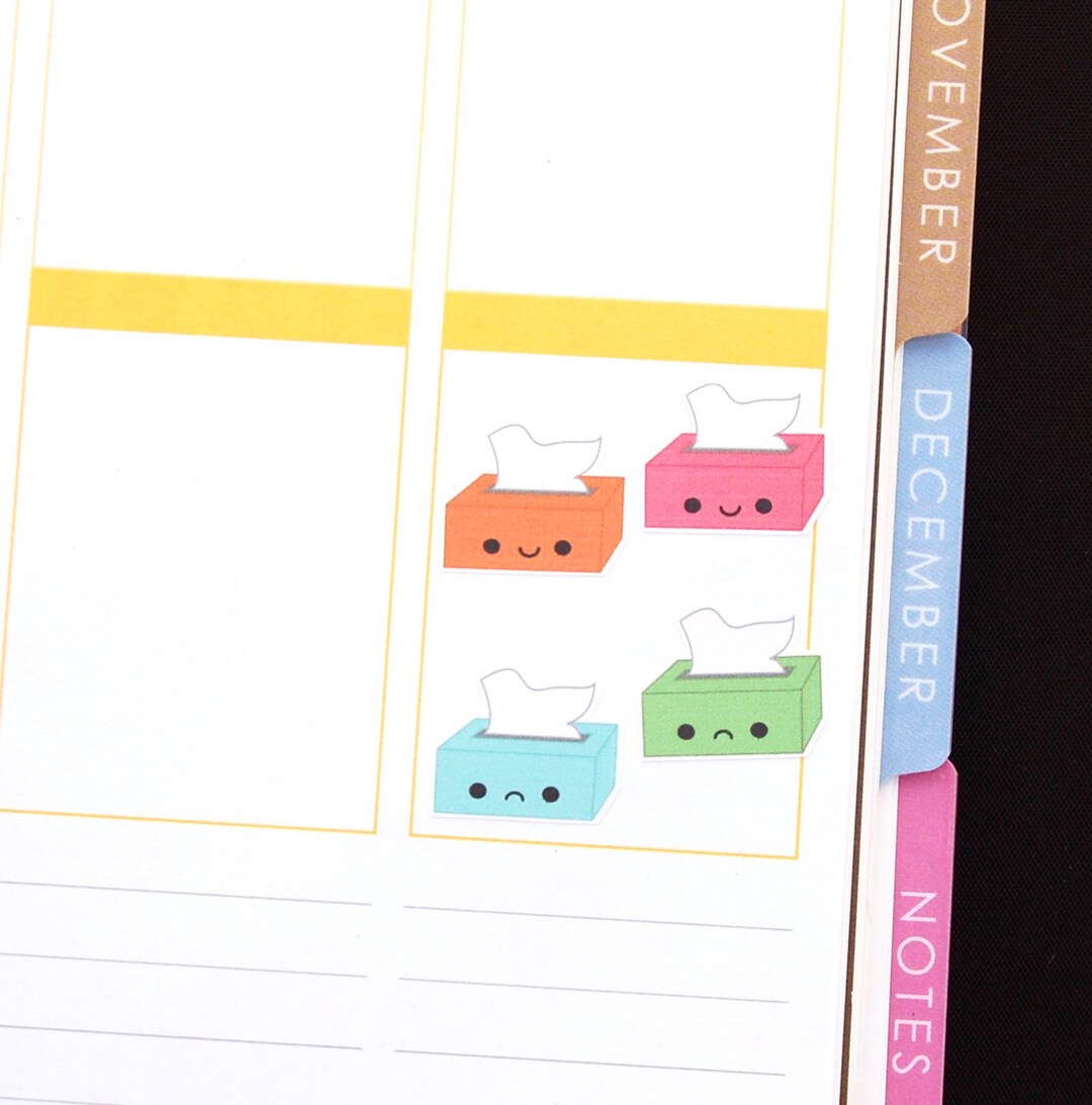 Happy (or Sad) Tissue Box Reminder Cute Kawaii Planner Stickers Erin ...