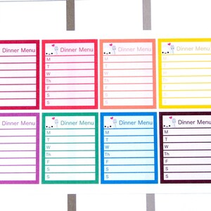 Happy Plate & Fork Weekly Dinner Menu Full Box Reminder Stickers Erin ...