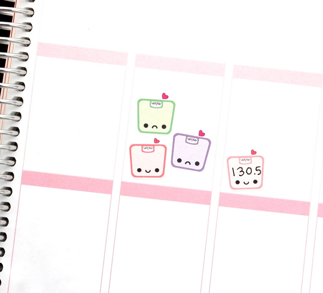 Happy (or Sad) Scale Reminder Tracker Cute Kawaii Planner Stickers Erin ...