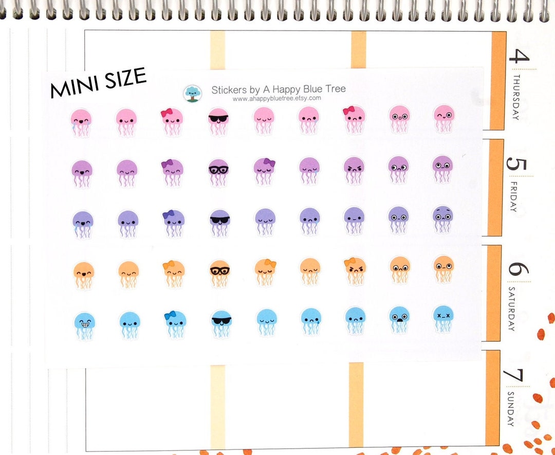 MINI Happy Jellyfish EMOTIONS Themed Stickers for Erin Condren Life ...