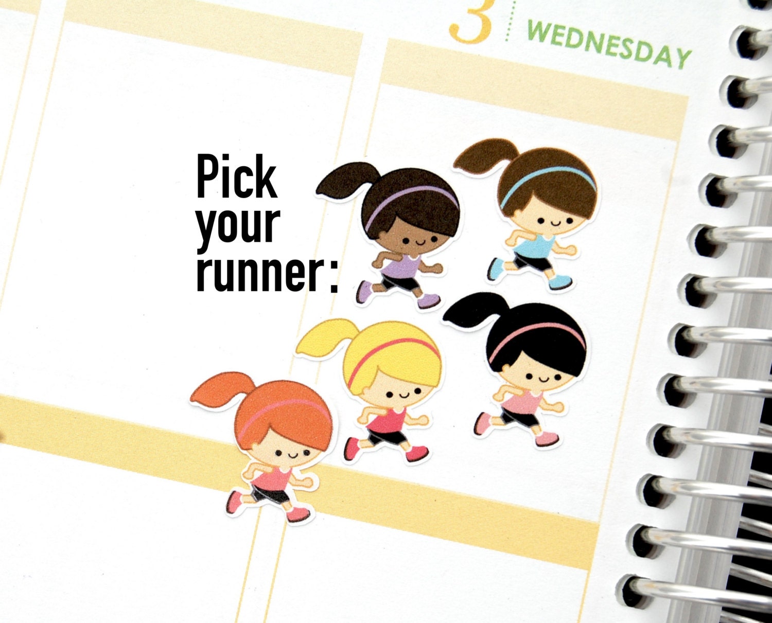 Happy Runner Girl Reminder Cute Kawaii Planner Stickers Erin - Etsy Canada