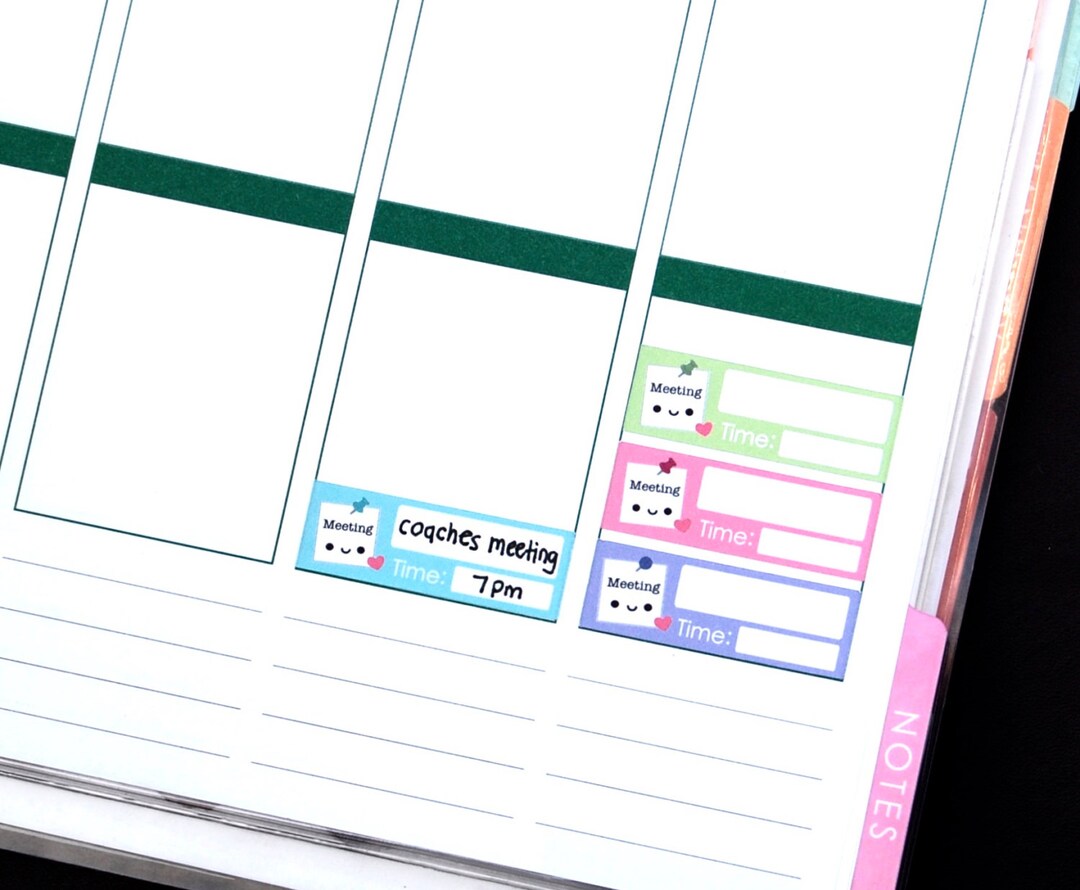 Happy Meeting Label Reminder Kawaii Stickers Erin Condren Planner ...