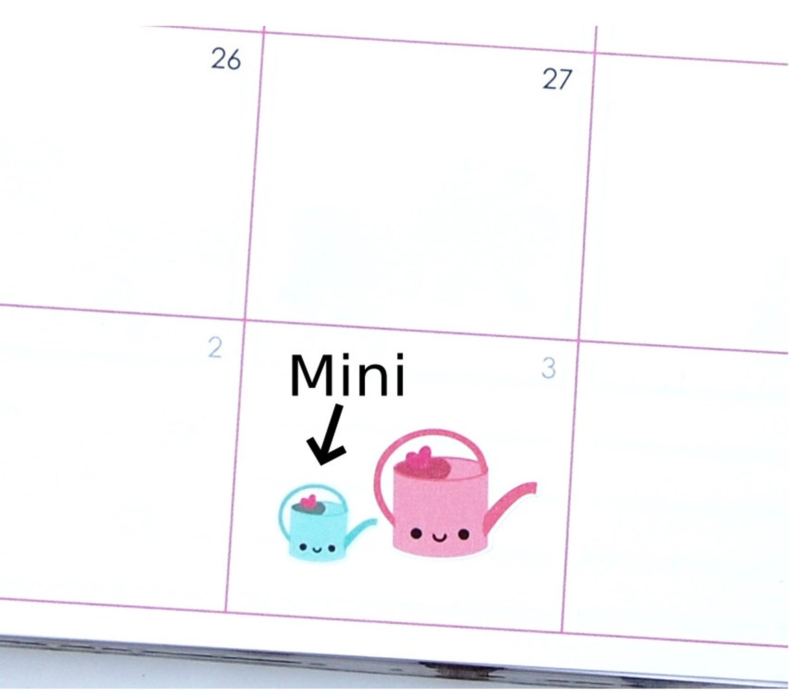 MINI Happy Watering Can Reminder Tracker Cute Kawaii Planner Stickers ...
